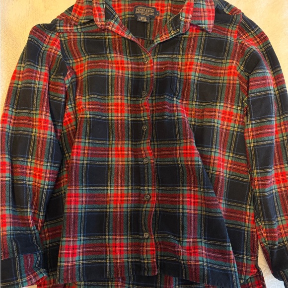 Pendleton | Tops | Pendleton Red And Green Plaid Flannel Shirt | Poshmark